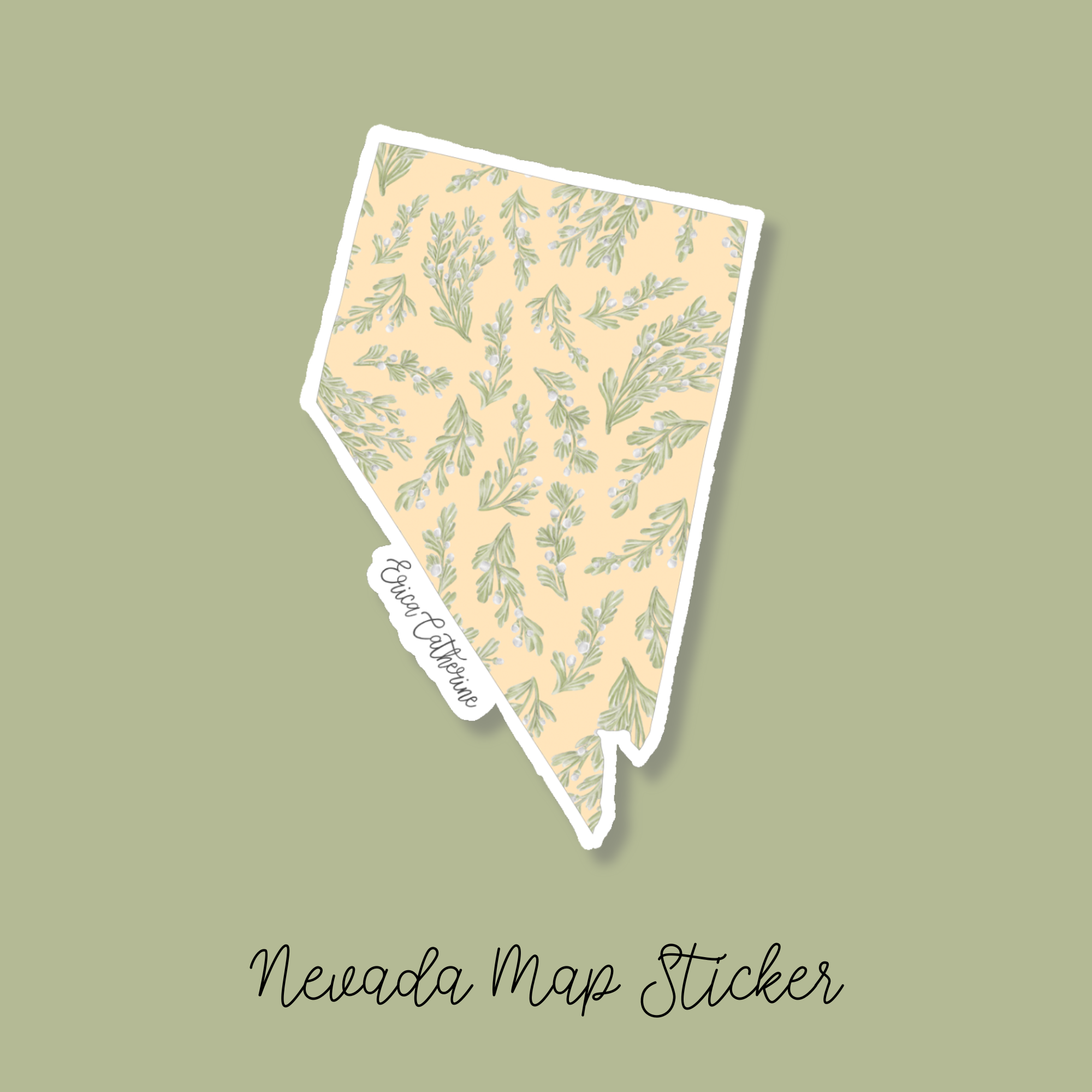 Nevada State Flower Map Vinyl Sticker – Erica Catherine