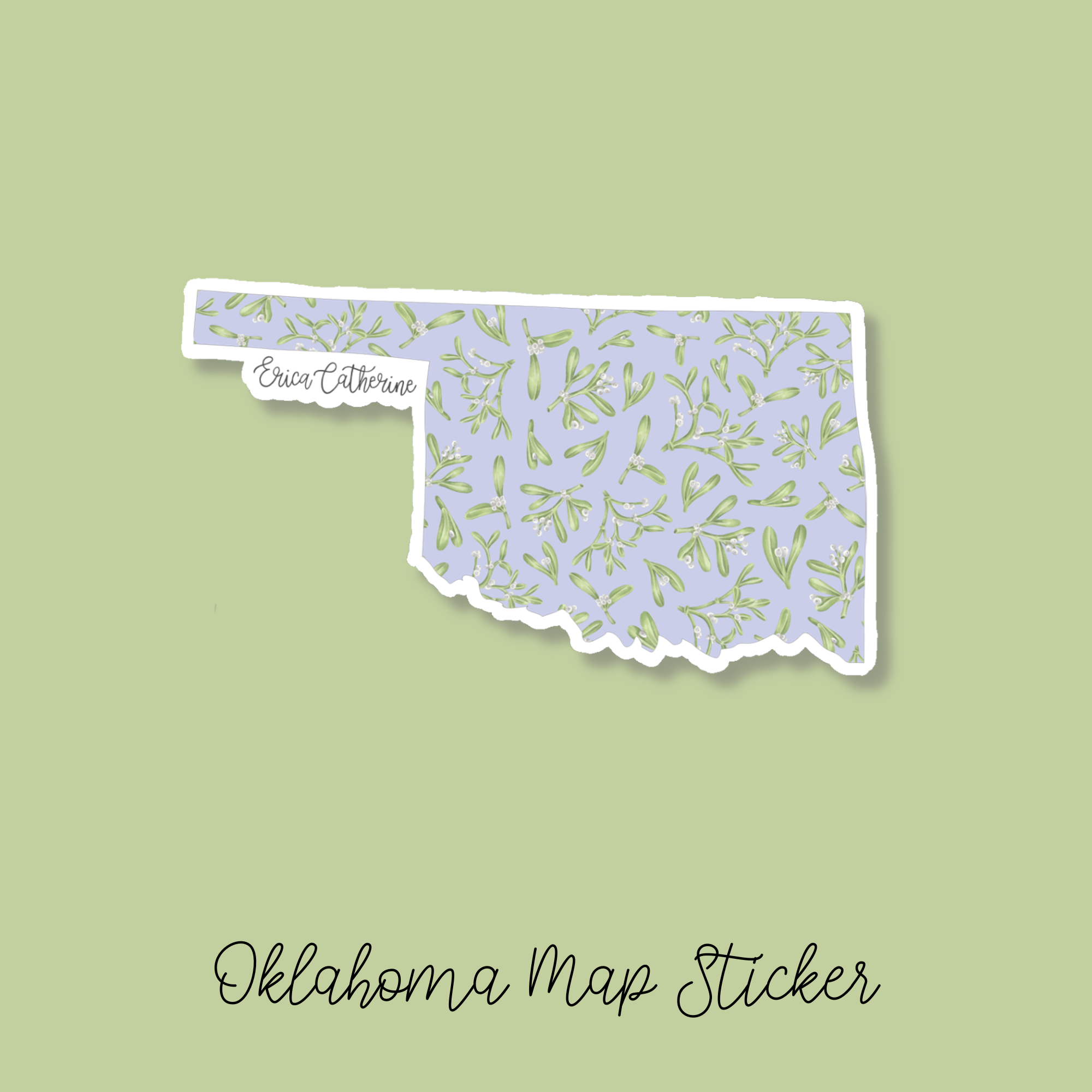 Oklahoma State Flower Map Vinyl Sticker – Erica Catherine