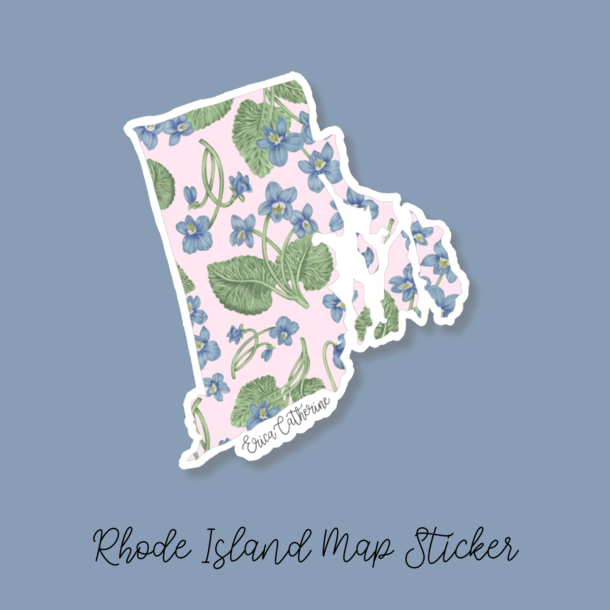 Rhode Island State Flower Map Vinyl Sticker – Erica Catherine
